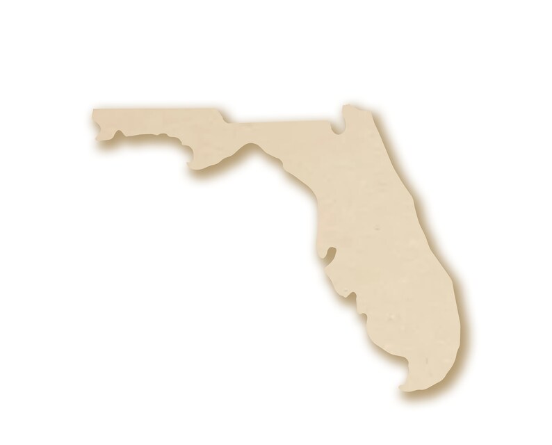 Florida State Shape Any Size MDF Wood Cutout Unfinished MDF Wood Shape ...