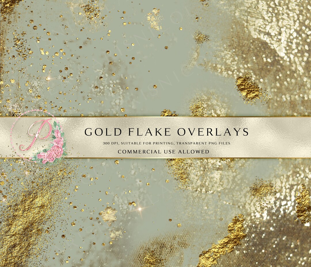 Gold Flake Overlays Gold Leaf Overlays Confetti Overlays - Etsy Canada