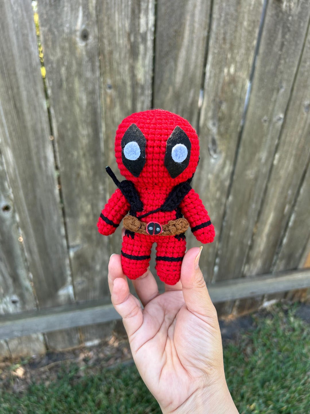 Crochet Deadpool Amigurumi Stuffed for Car Mirrors Hanging - Etsy