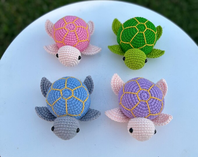Crochet Pastel Big Booty Turtle Plush Small 4 Inch Plushie - Etsy