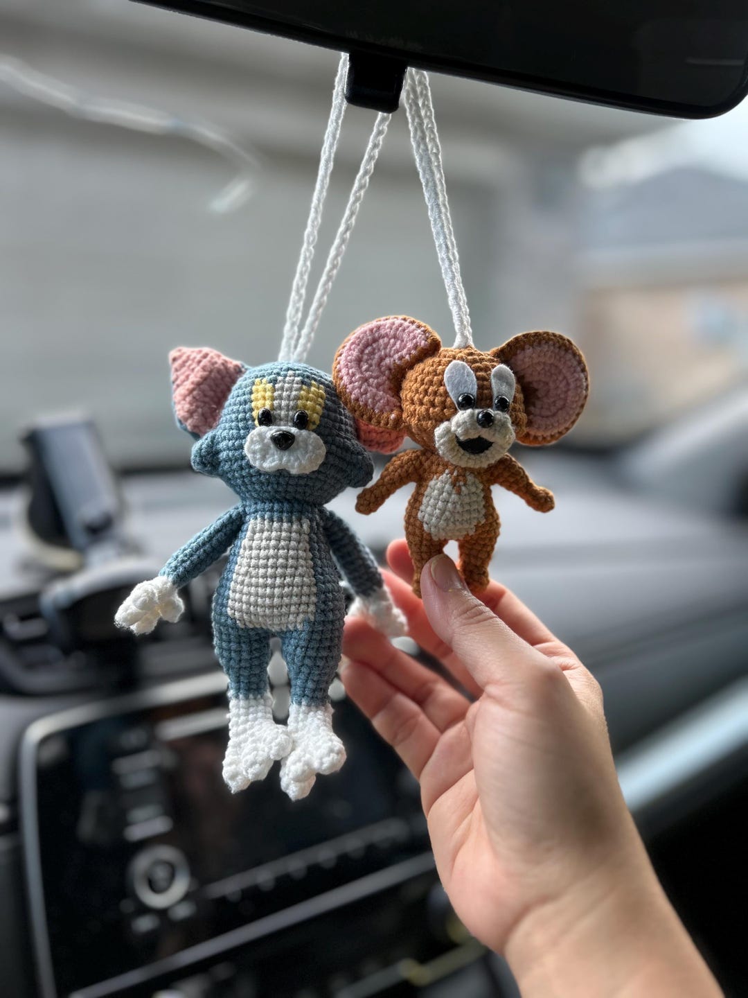 Handmade Crochet Amigurumi Tom and Jerry Hanging - Etsy