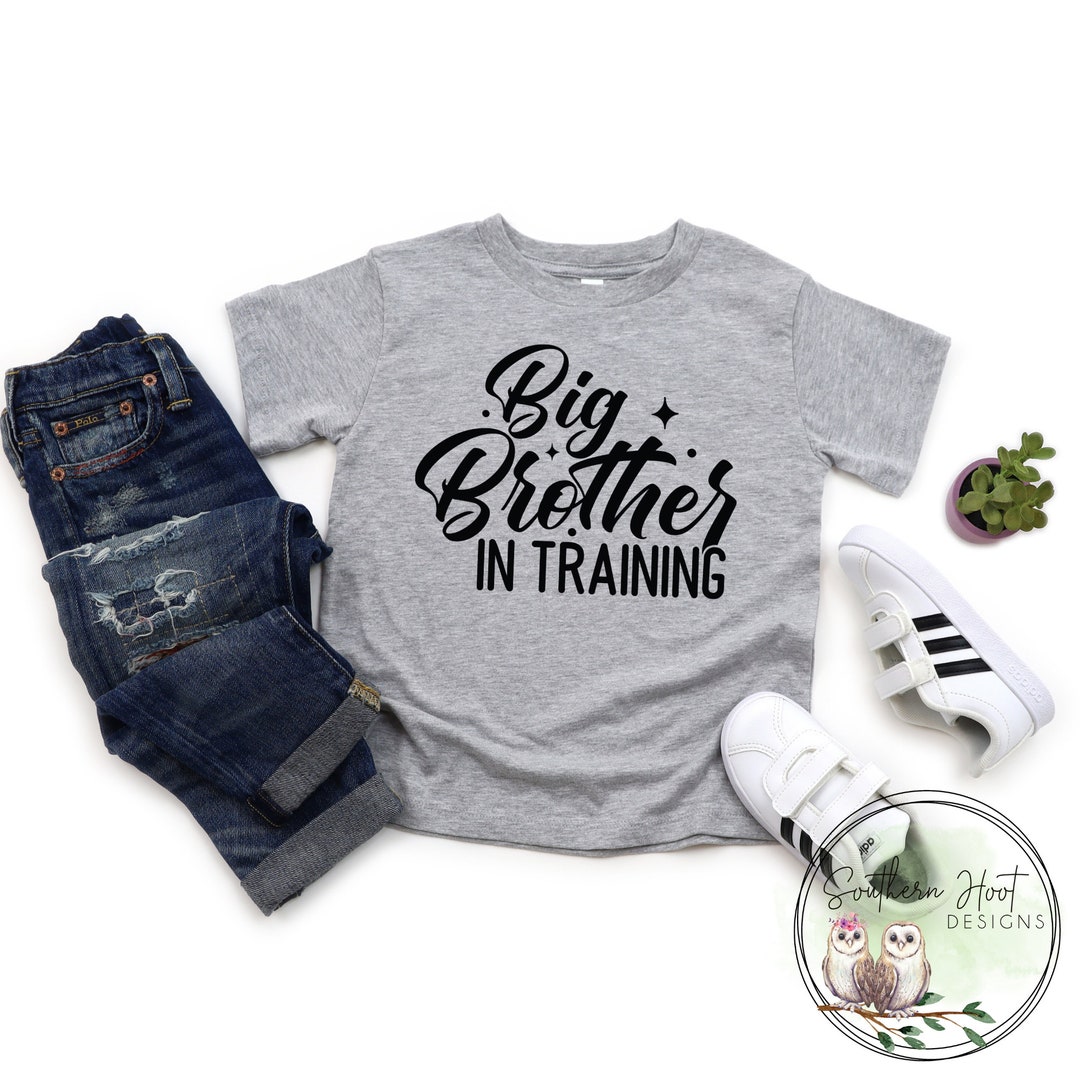 Big Brother in Training Shirt, Brother to Be Shirt, Sibling Shirt, Gray ...