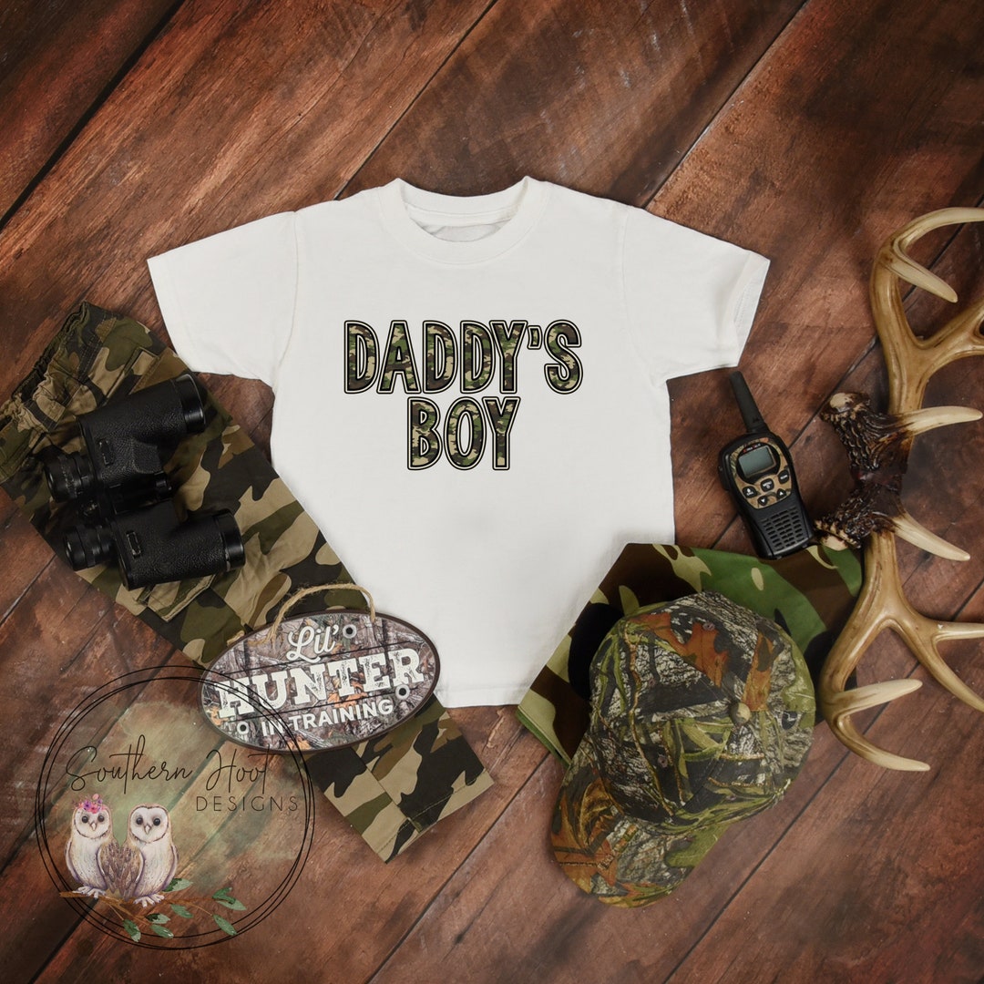 Camo Daddy's Boy Shirt, Daddy's Boy Onesie®, Toddler Shirt, Hunting ...