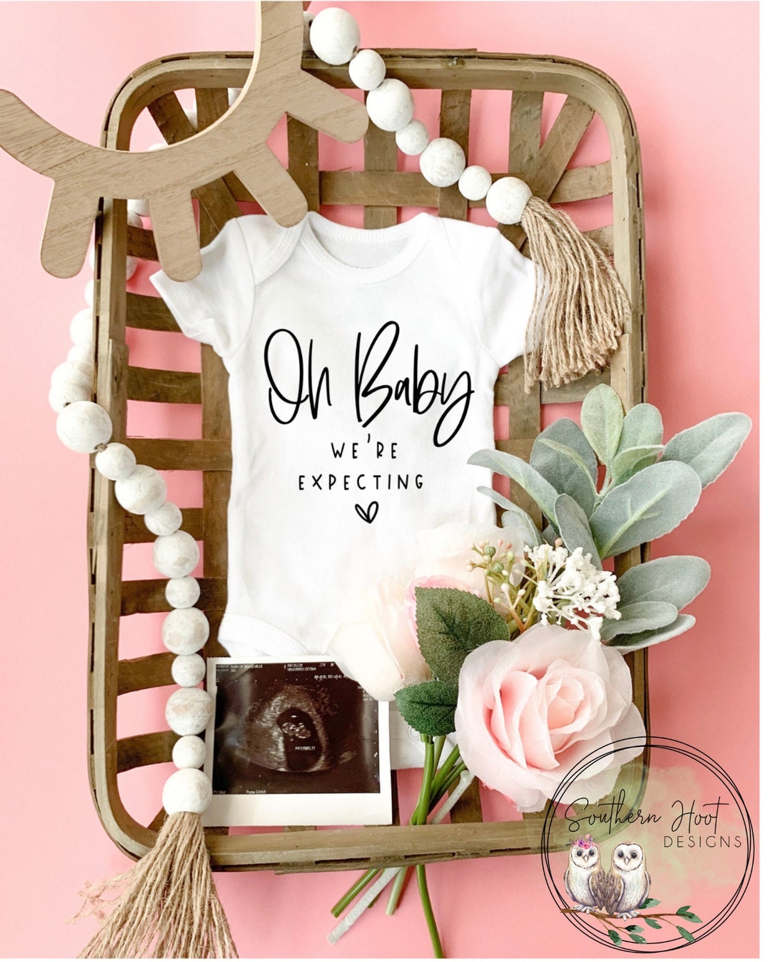 Oh Baby We're Expecting Onesie®, Baby Onesie®, Pregnancy Announcement ...