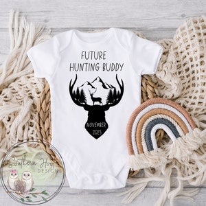 Future Hunting Buddy Onesie®, Due Date Onesie®, Custom Announcement ...