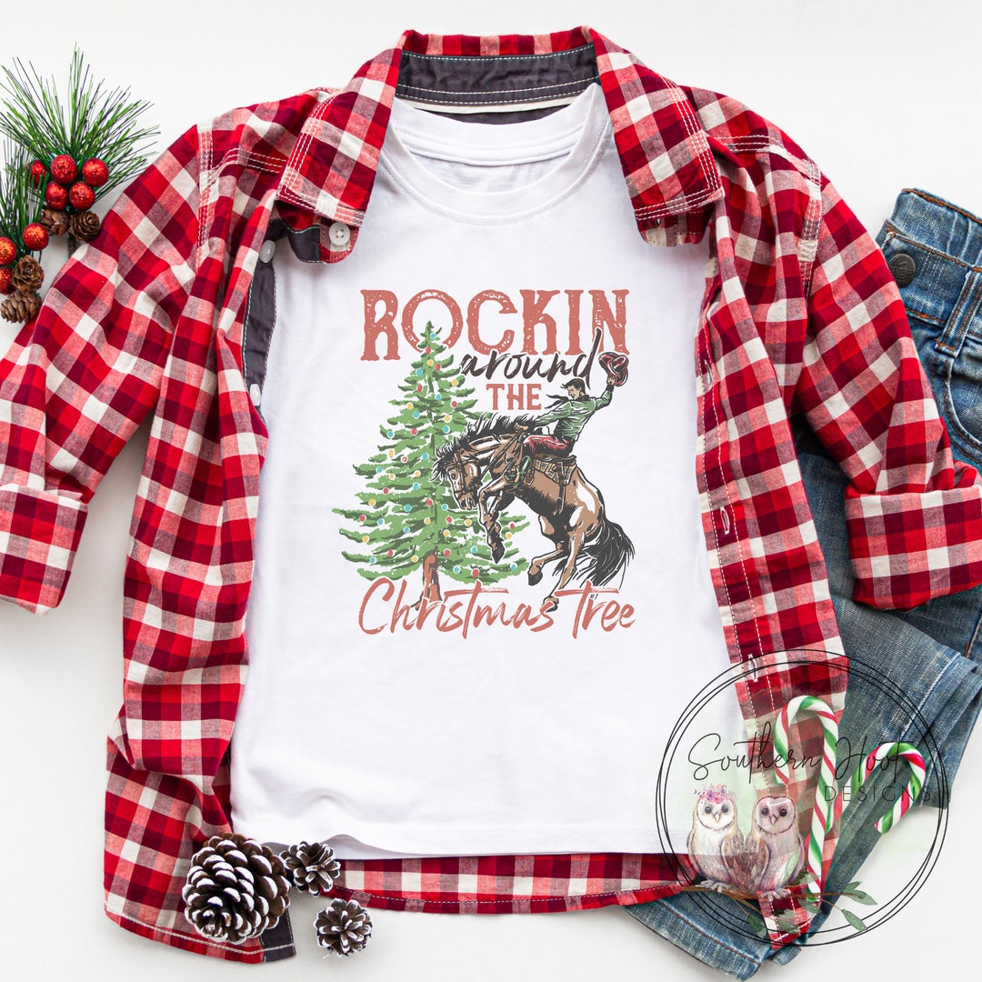 Rockin' Around the Christmas Tree Shirt, Cowboy Christmas Onesie ...