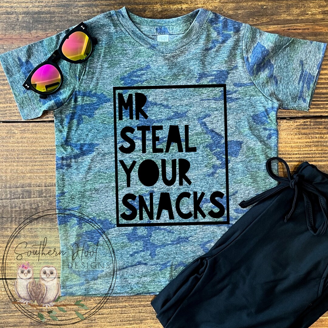 Mr Steal Your Snacks Shirt, Snacker Shirt, Boys Shirt, Camo Shirt ...