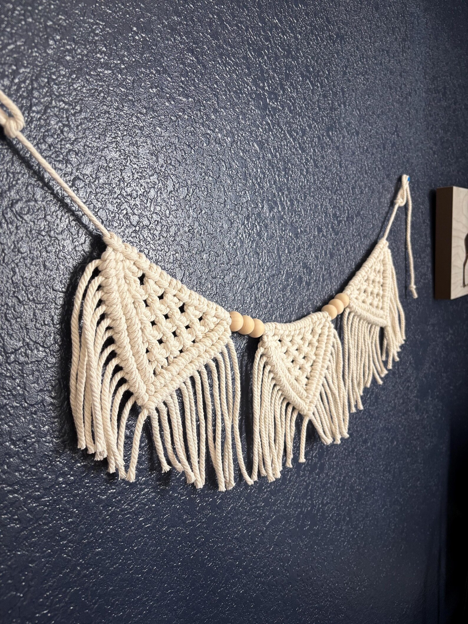 Beaded Macrame Garland, Macrame Bunting Banner/flag, Kids Room Décor ...