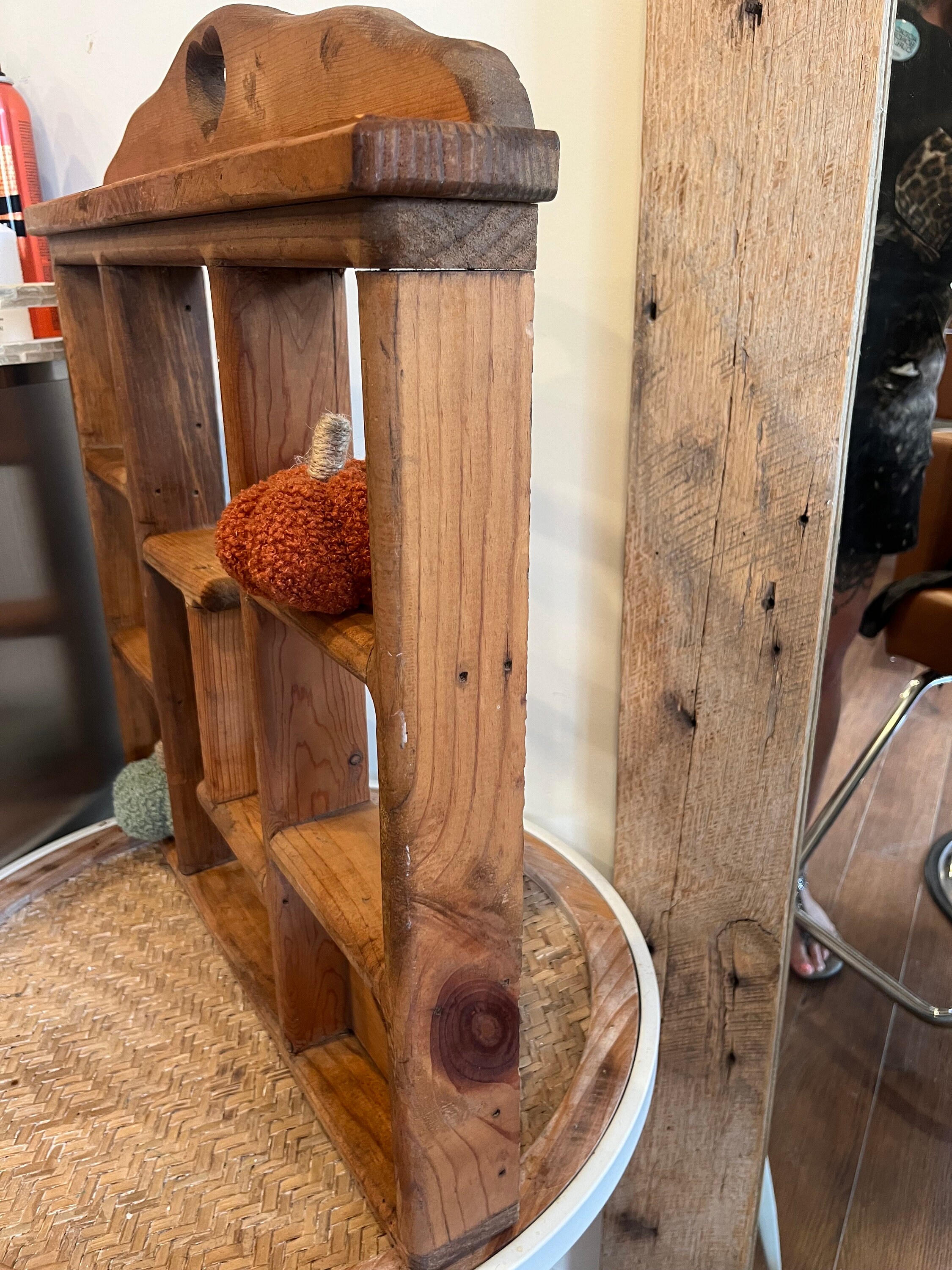 Rustic Wooden Wall Shelf Heart Cutout Cottagecore Farmhouse Large 20x22 ...