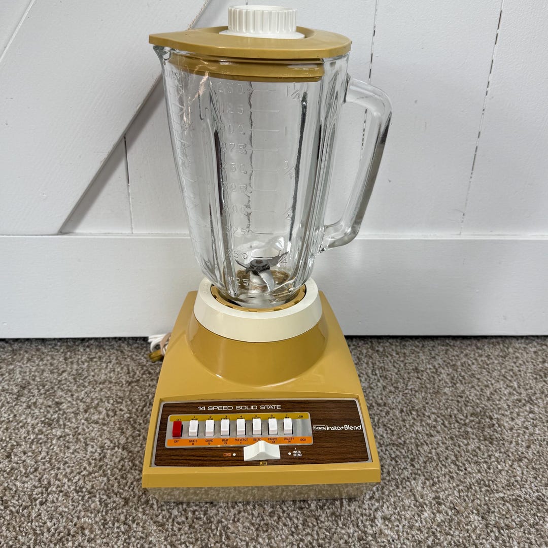 Vintage 70s Sears Insta•blend Blender: Harvest Gold Kitchen Decor - Etsy