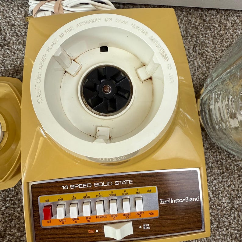 Vintage 70s Sears Insta•blend Blender: Harvest Gold Kitchen Decor - Etsy