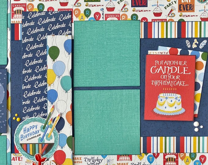 Make a Wish Premade Scrapbook Layout Kit Page Sample - Etsy