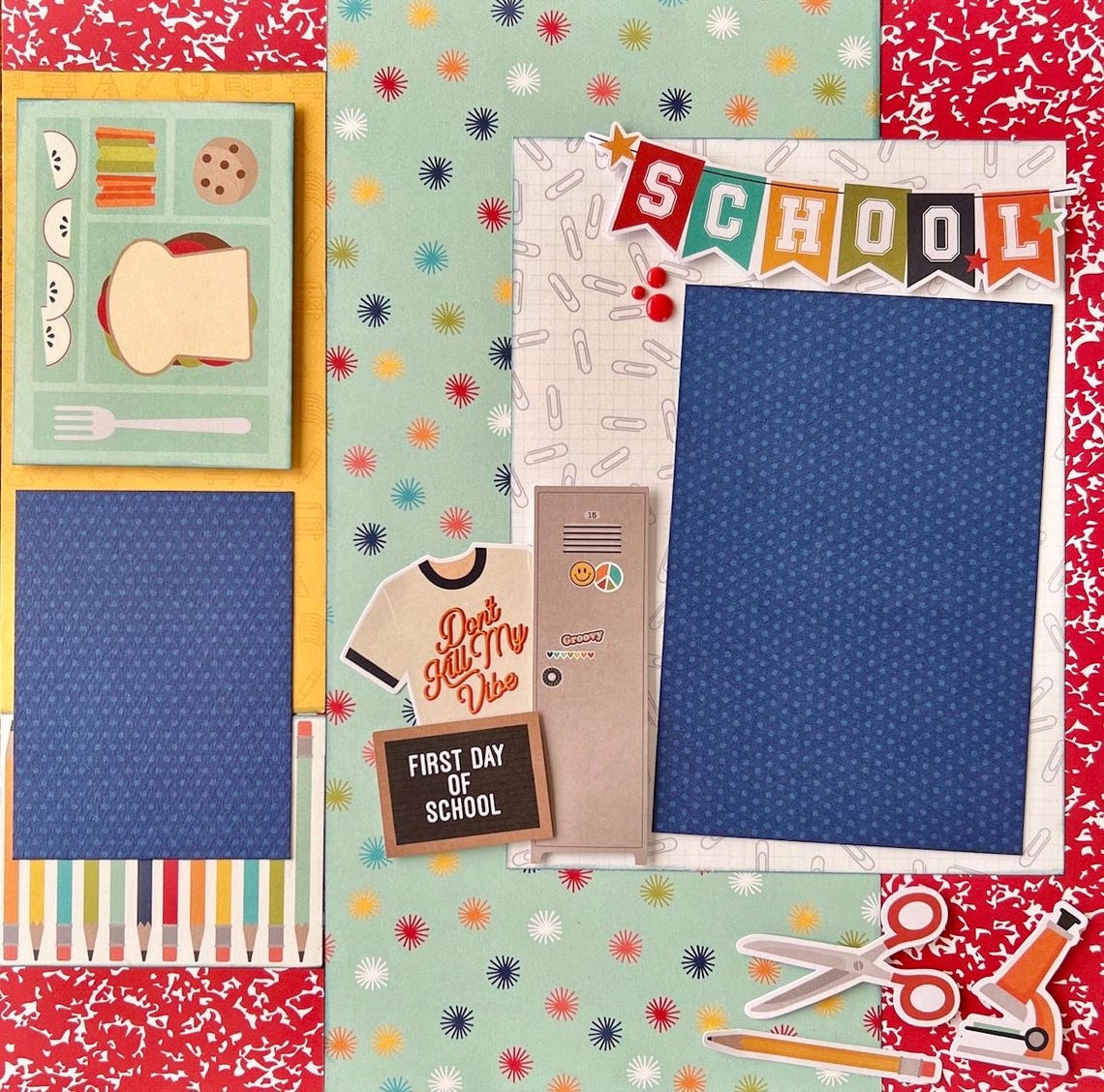 First Day of School 2 12x12 Two Page Layout Kit - Etsy