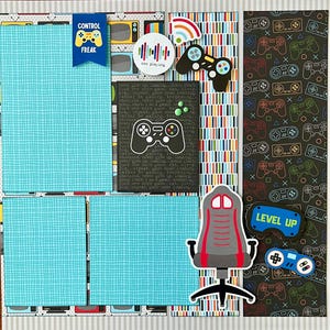 Game Over 12x12 Scrapbook Layout Page Kit - Etsy