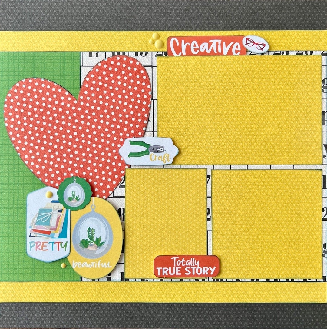 Crafty Vibes 12x12 Scrapbook Layout Page Kit - Etsy