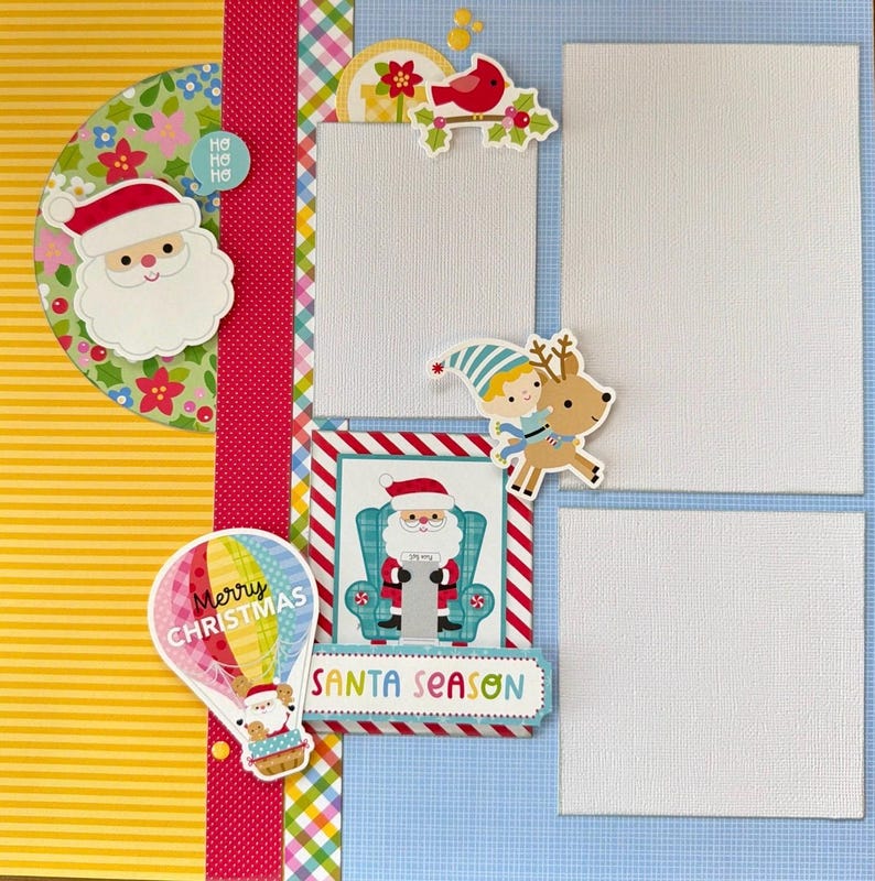 Santa Season 12x12 Scrapbook Layout Page Kit - Etsy