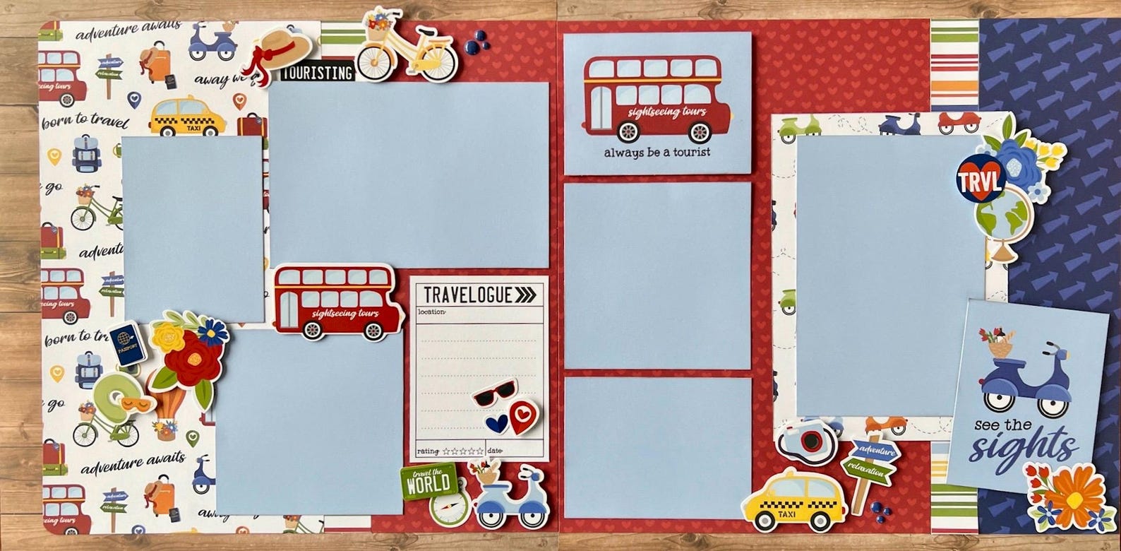 See the Sights 12x12 Preassembled Scrapbook Layout Page Sample - Etsy