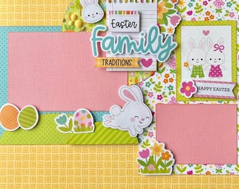 Easter Memories 12x12 Scrapbook Layout Page Kit Spring - Etsy