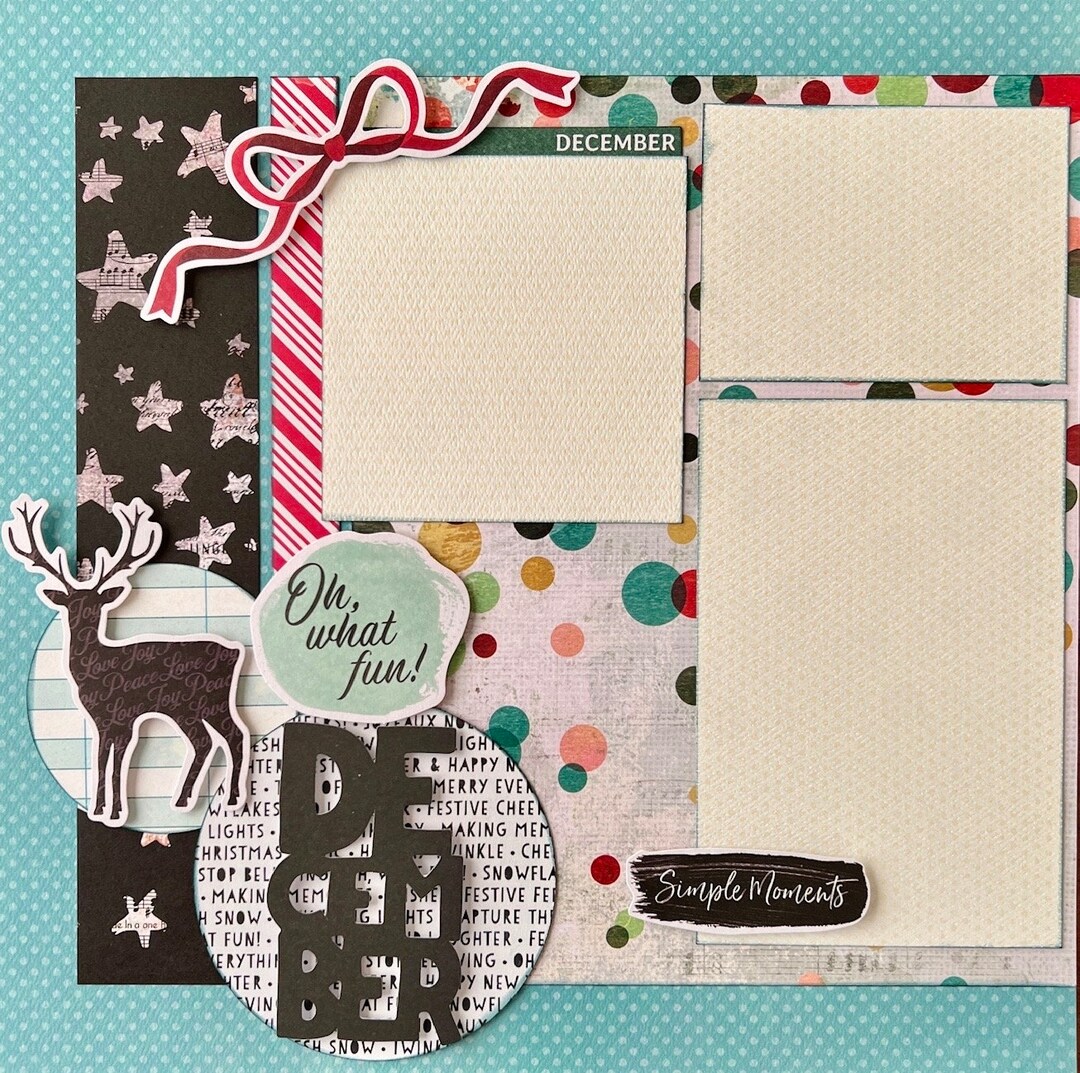 December 12x12 Scrapbook Layout Page Kit Christmas - Etsy