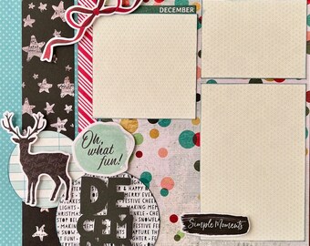 Merry Christmas 12x12 Scrapbook Layout Page Kit - Etsy