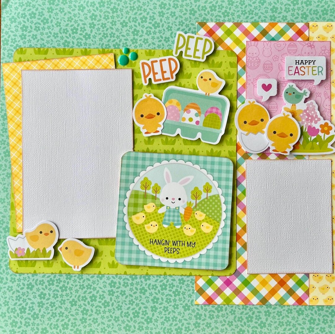 Hangin’ With My Peeps 12x12 Scrapbook Layout Page Kit Spring Easter - Etsy