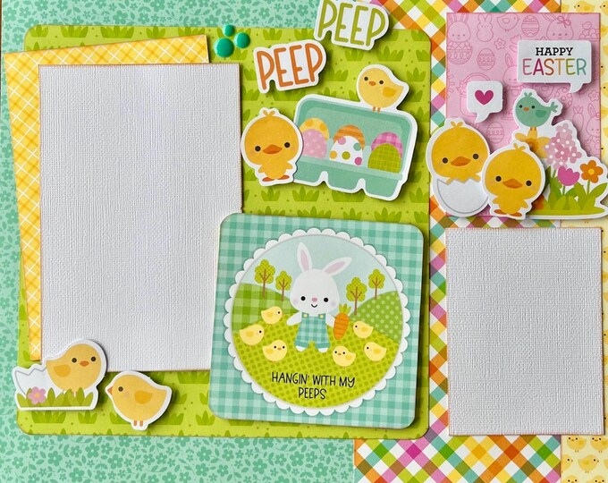Hangin’ With My Peeps 12x12 Preassembled Scrapbook Layout Page Sample ...