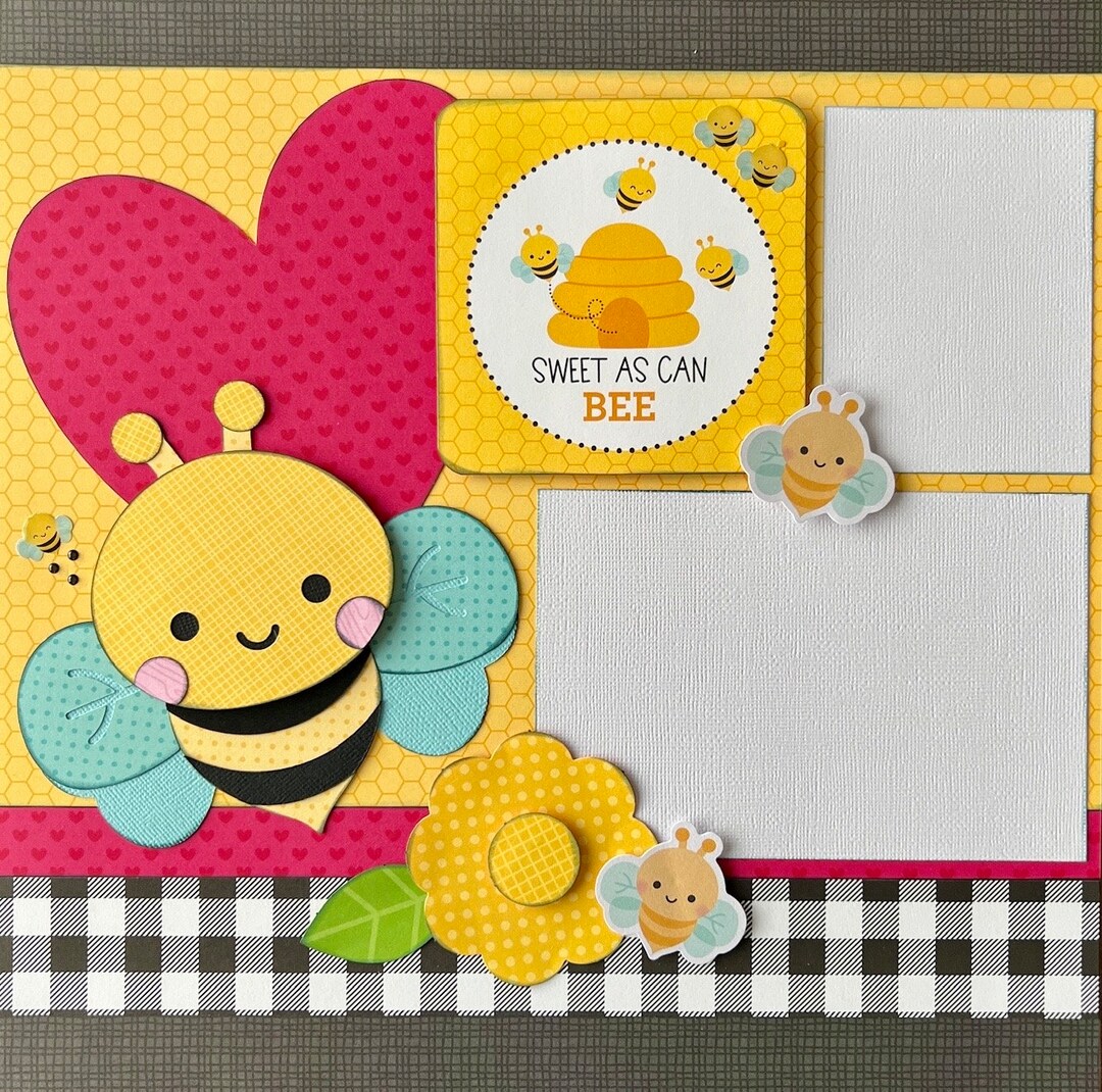 Sweet as Can Bee 12x12 Scrapbook Layout Page Kit - Etsy