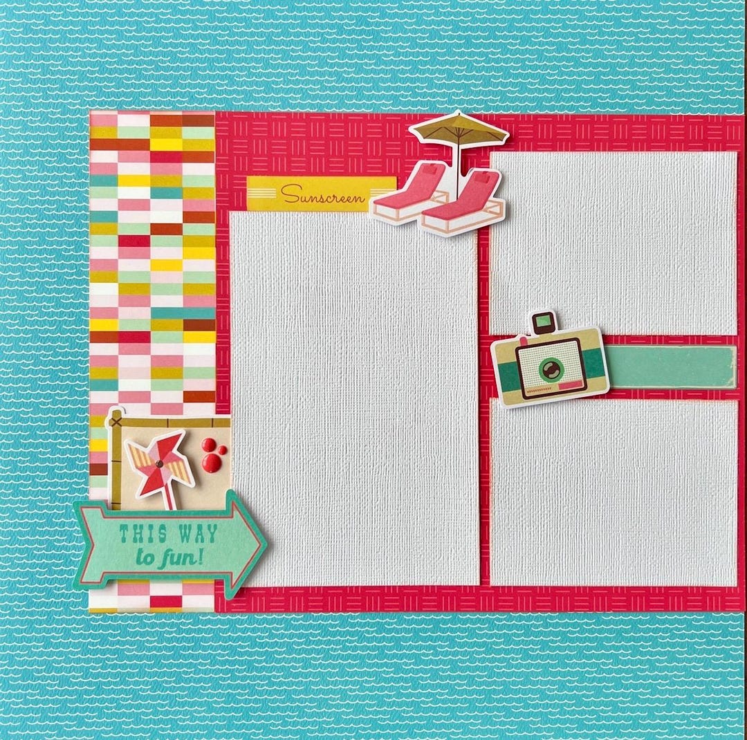 Vacation Fun 12x12 Scrapbook Page Layout Kit - Etsy