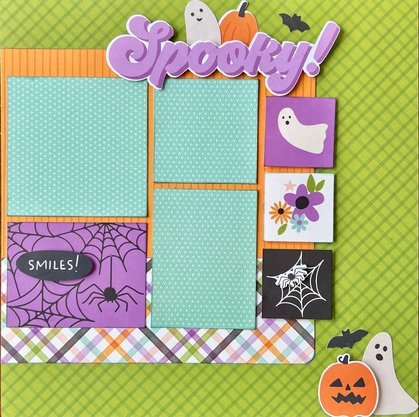 Spooky 12x12 Scrapbook Page Layout Kit Halloween - Etsy
