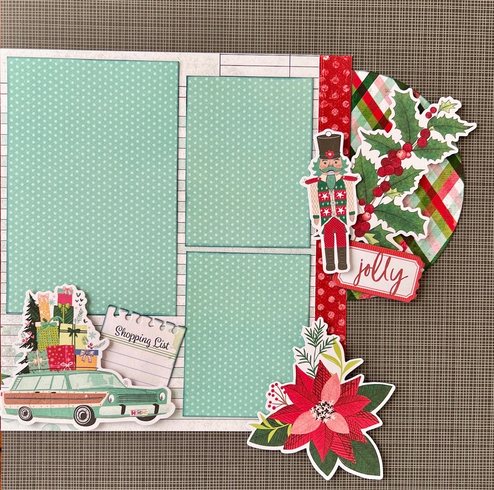 Merry and Bright and Awesome 12x12 Scrapbook Layout Page Kit Christmas ...