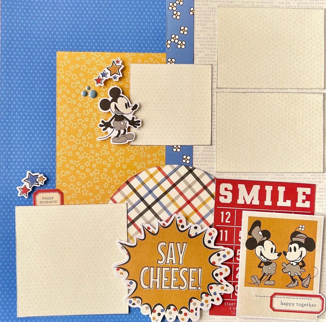 Say Cheese Scrapbook Layout 2 Page Kit - Etsy