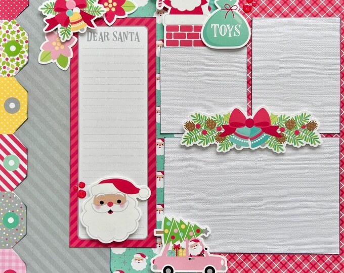 Here Comes Santa Claus Christmas Scrapbook Layout 2 Page Kit - Etsy
