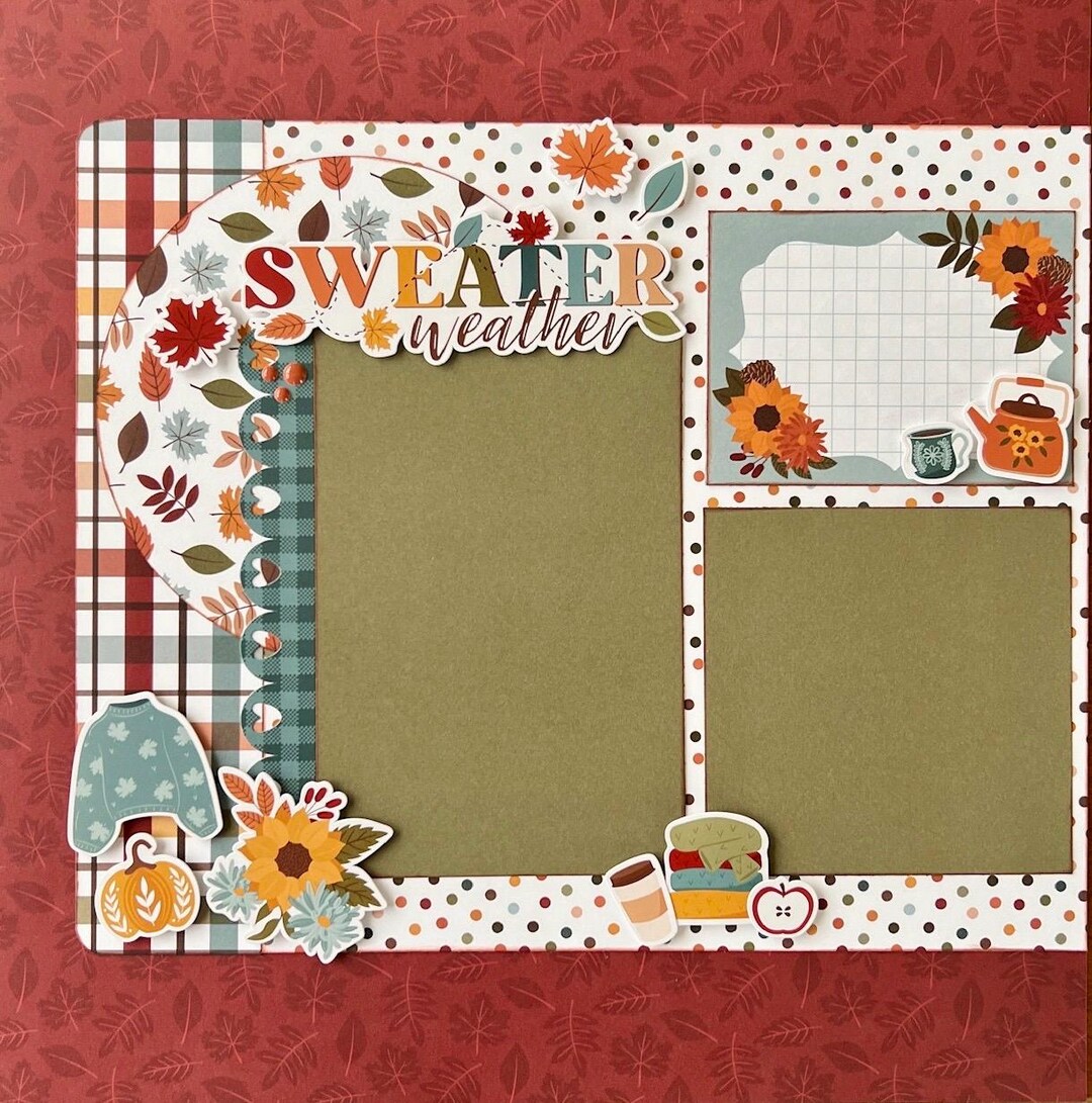 Sweater Weather 2 Page 12x12 Layout Kit Fall - Etsy