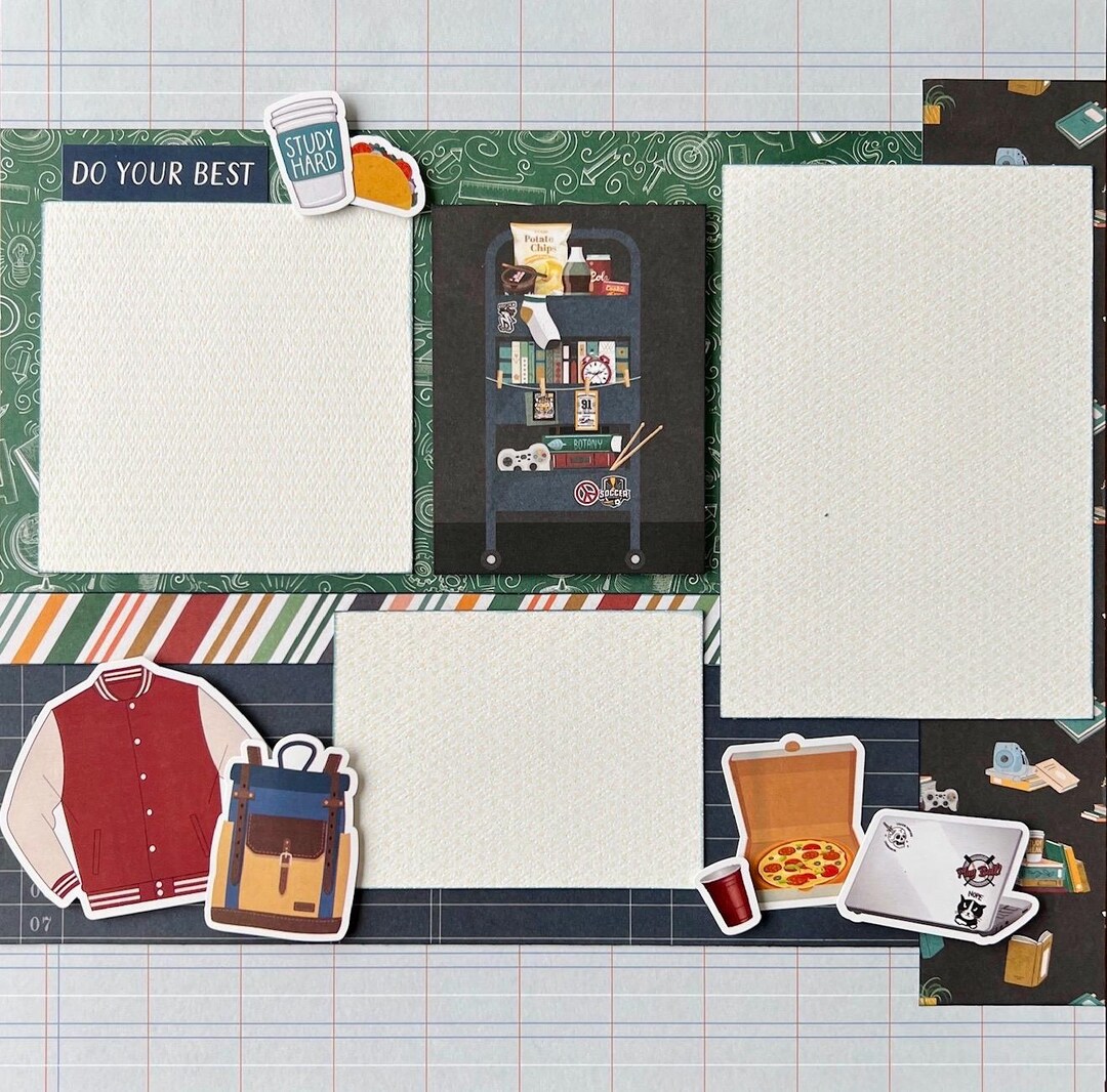 Campus Life 12x12 Two Page Layout Kit Masculine - Etsy
