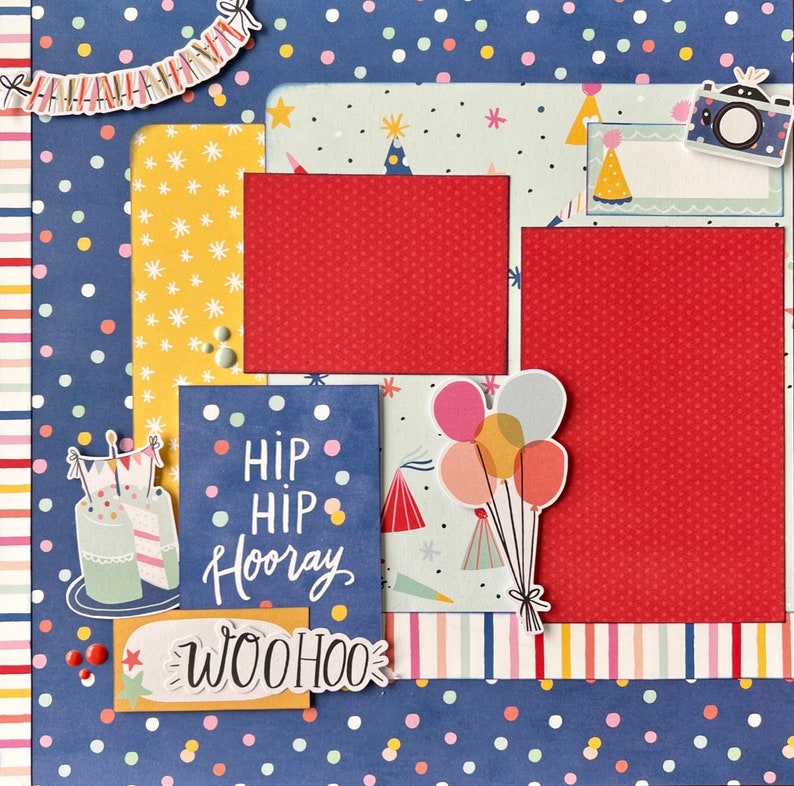 Let's Celebrate 12x12 Scrapbook Layout 2 Page Kit Birthday - Etsy