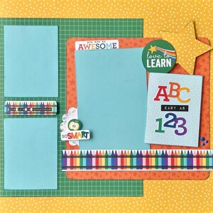 ABC Easy as 123 12x12 Two Page Layout Kit School - Etsy