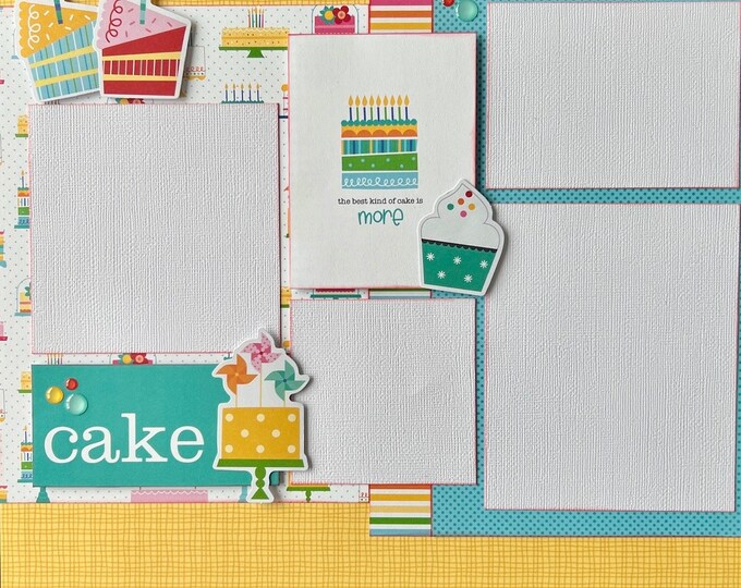 Cake Time 12x12 Scrapbook Layout Page Kit - Etsy