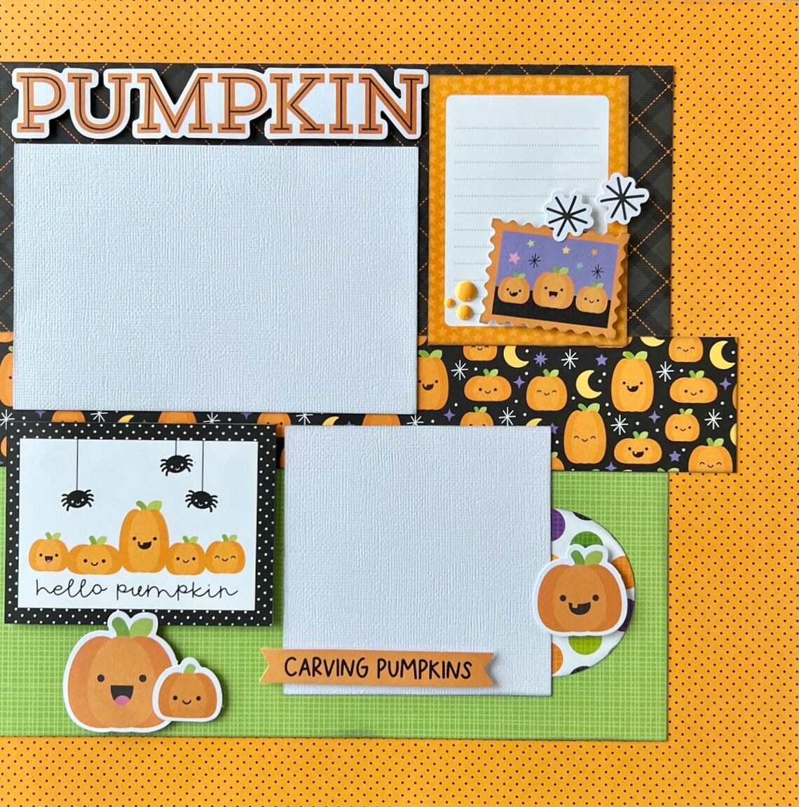 Carving Pumpkins 12x12 Scrapbook Layout Page Kit - Etsy