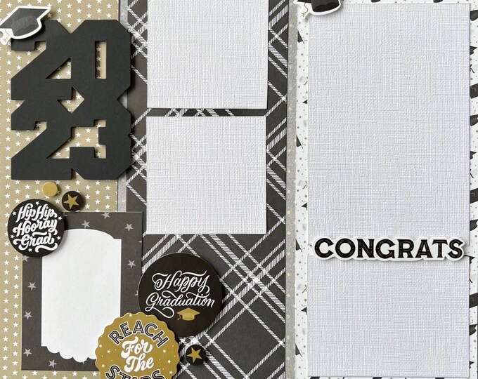 Happy Graduation 12x12 Scrapbook Page Layout Kit - Etsy