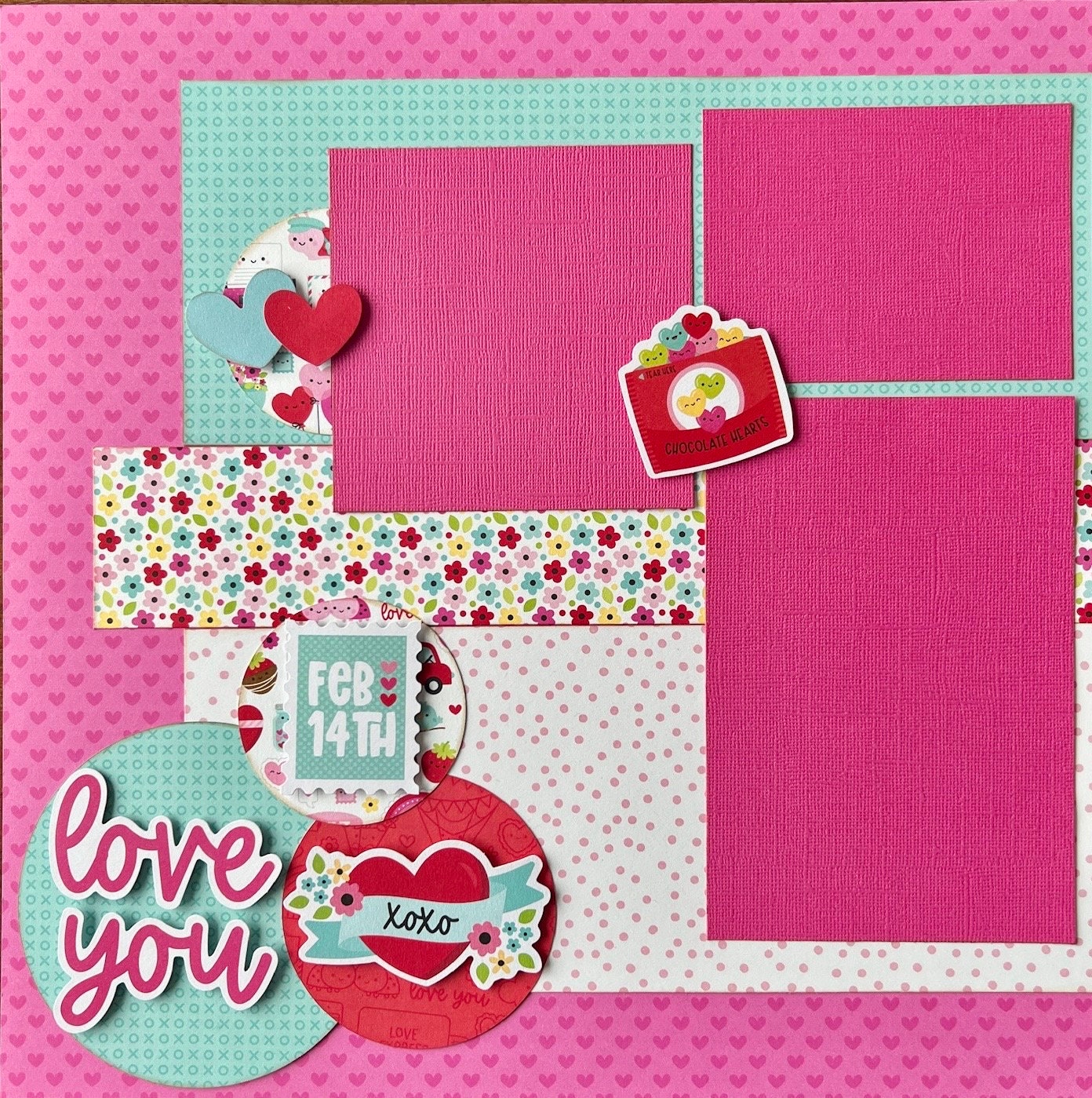 Love You 12x12 Scrapbook Layout Page Kit - Etsy