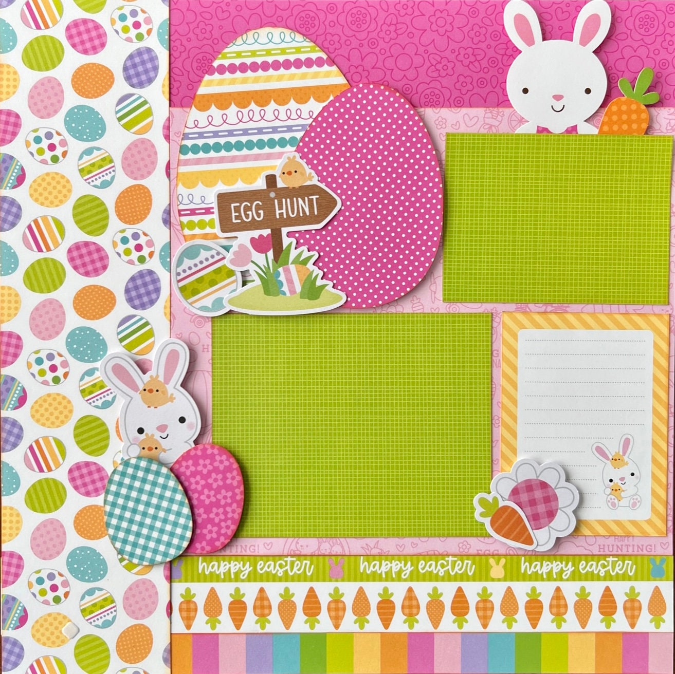 Hoppy Easter 12x12 Scrapbook Layout Page Kit Spring - Etsy