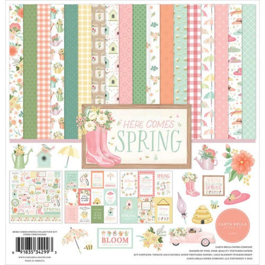 Carta Bella Here Comes Spring Scrapbook Bundle - Etsy
