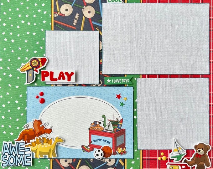 Awesome 12x12 Scrapbook Page Layout Kit Boy - Etsy
