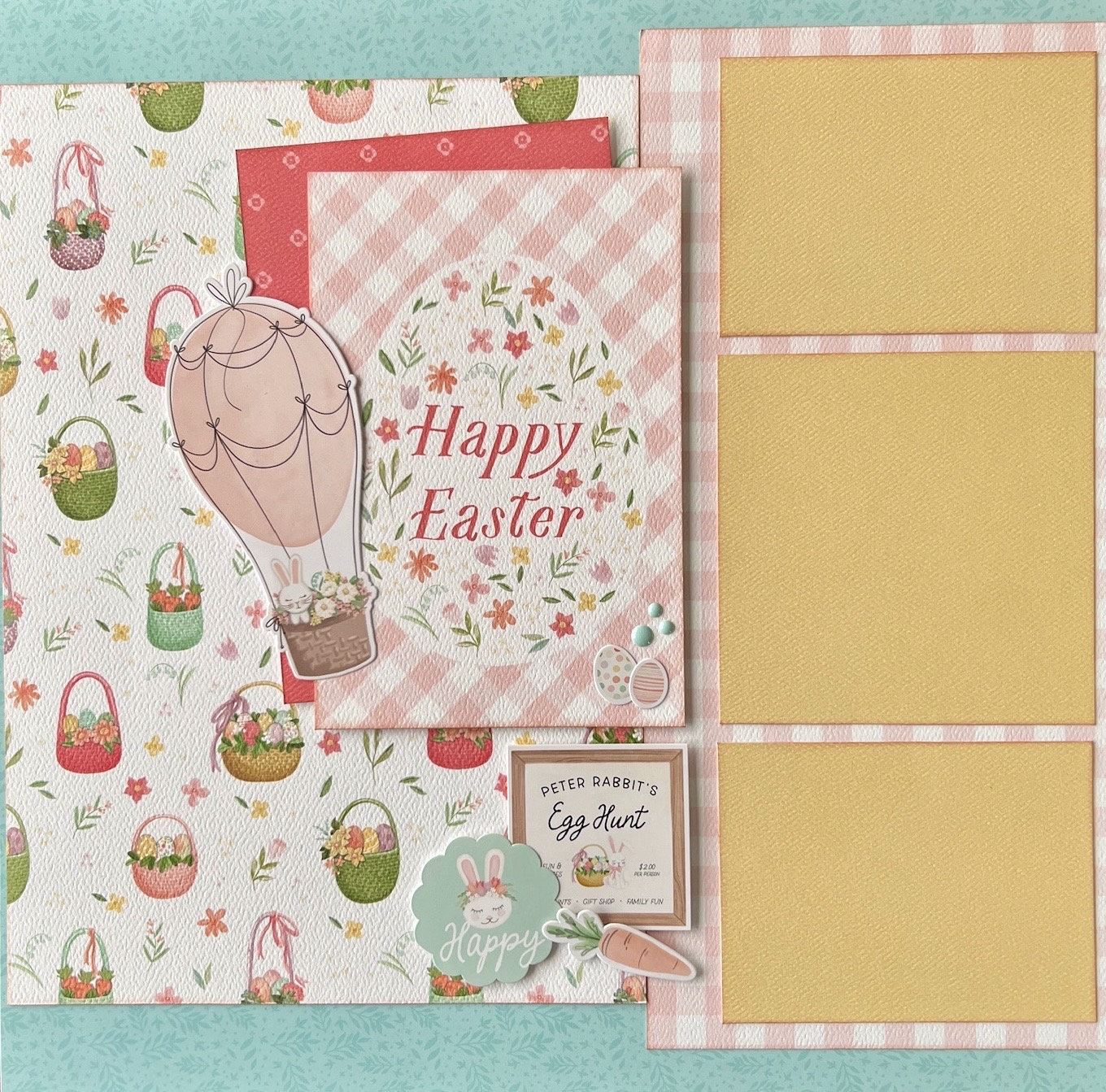 Happy Easter 12x12 Scrapbook Layout Page Kit Spring - Etsy