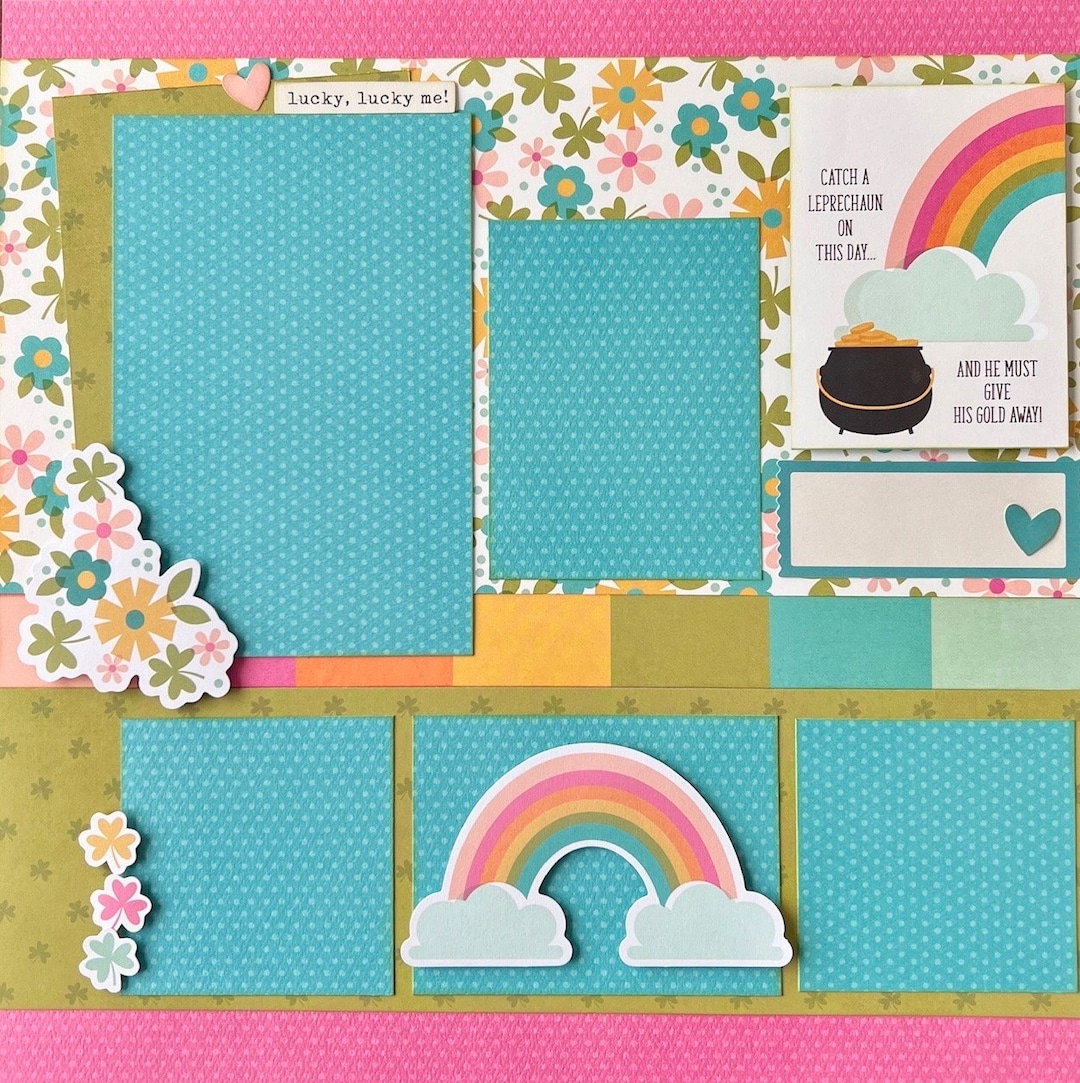 So Lucky 12x12 Scrapbook Layout Page Kit - Etsy