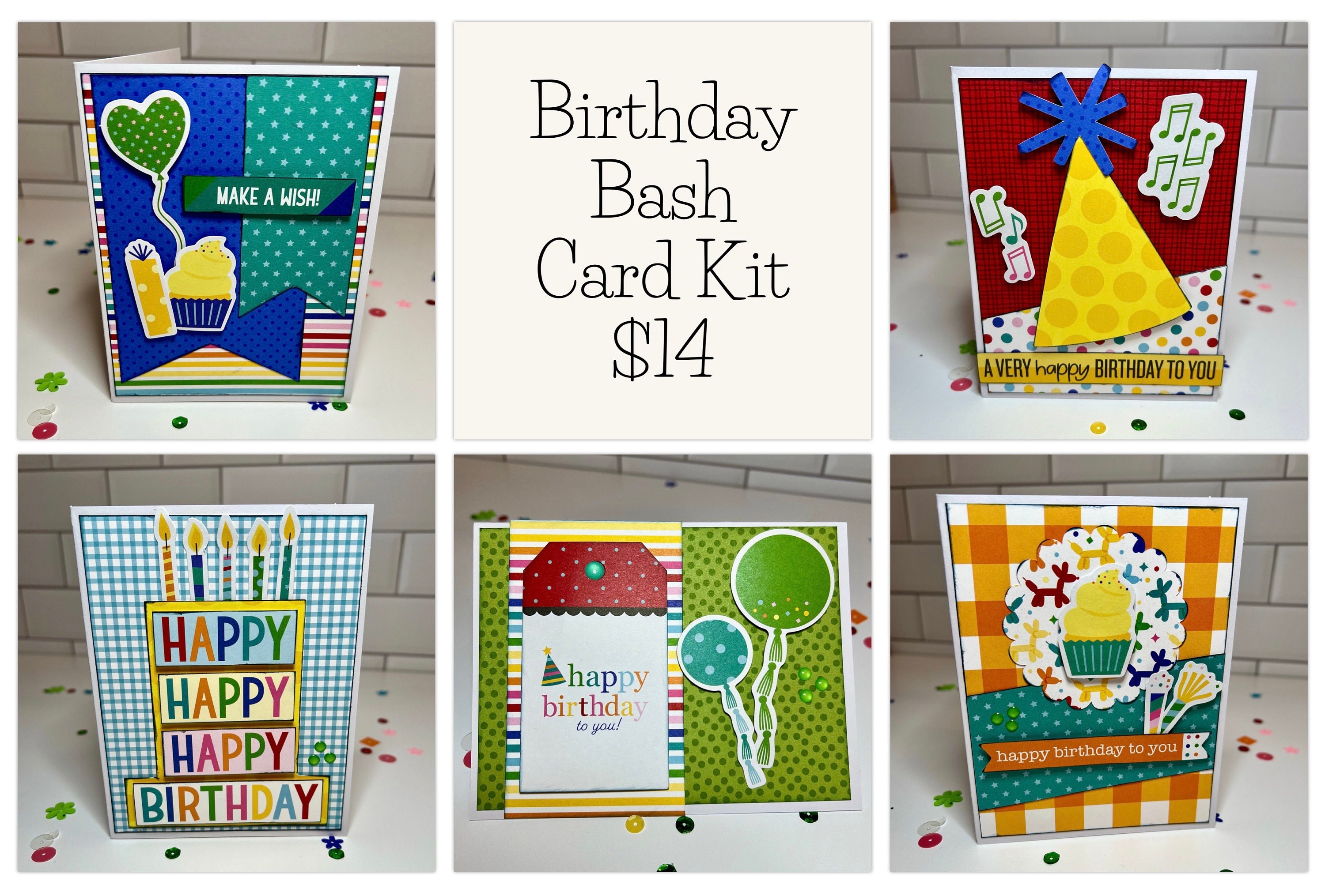 Birthday Bash 1 DIY Greeting Card Kit - Etsy