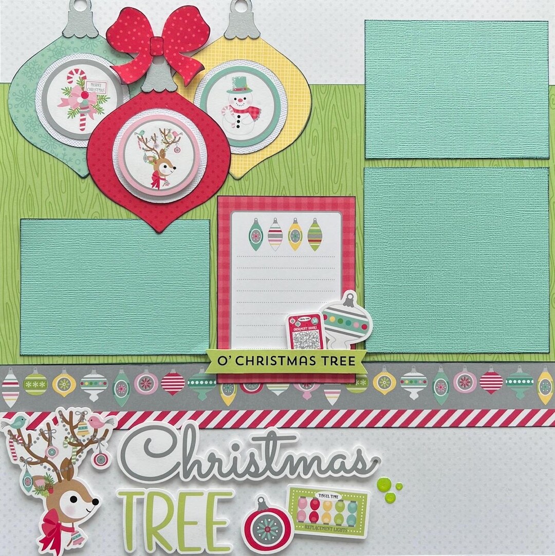 Christmas Tree Scrapbook Layout 2 Page Kit - Etsy