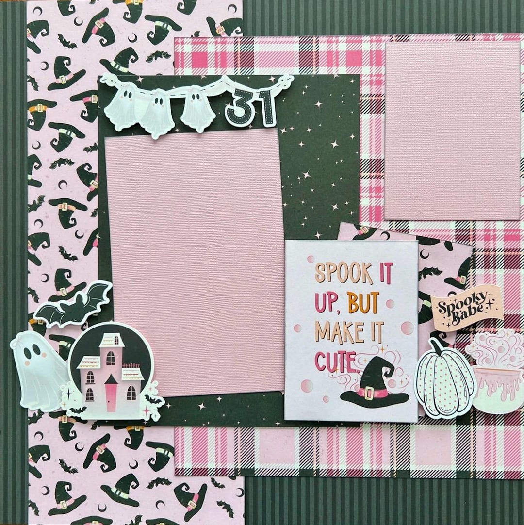 Spook It up but Make It Cute 12x12 Scrapbook Layout 2 Page Kit ...