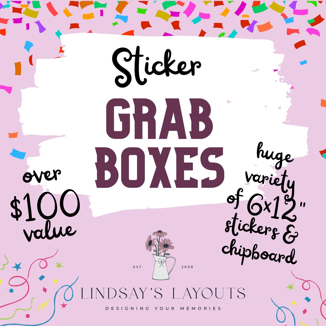 Destash Sticker Grab Box Giant Bulk Lot of Stickers & Chipboard - Etsy