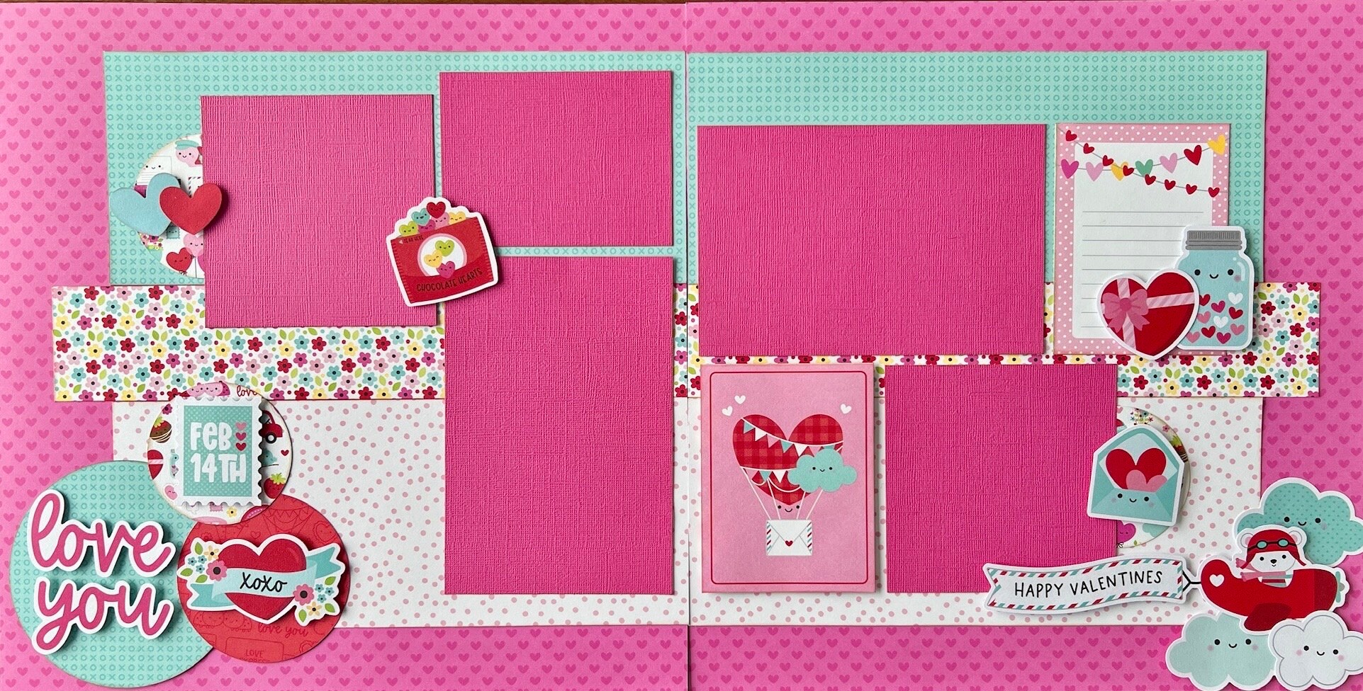Love You 12x12 Scrapbook Layout Page Kit - Etsy